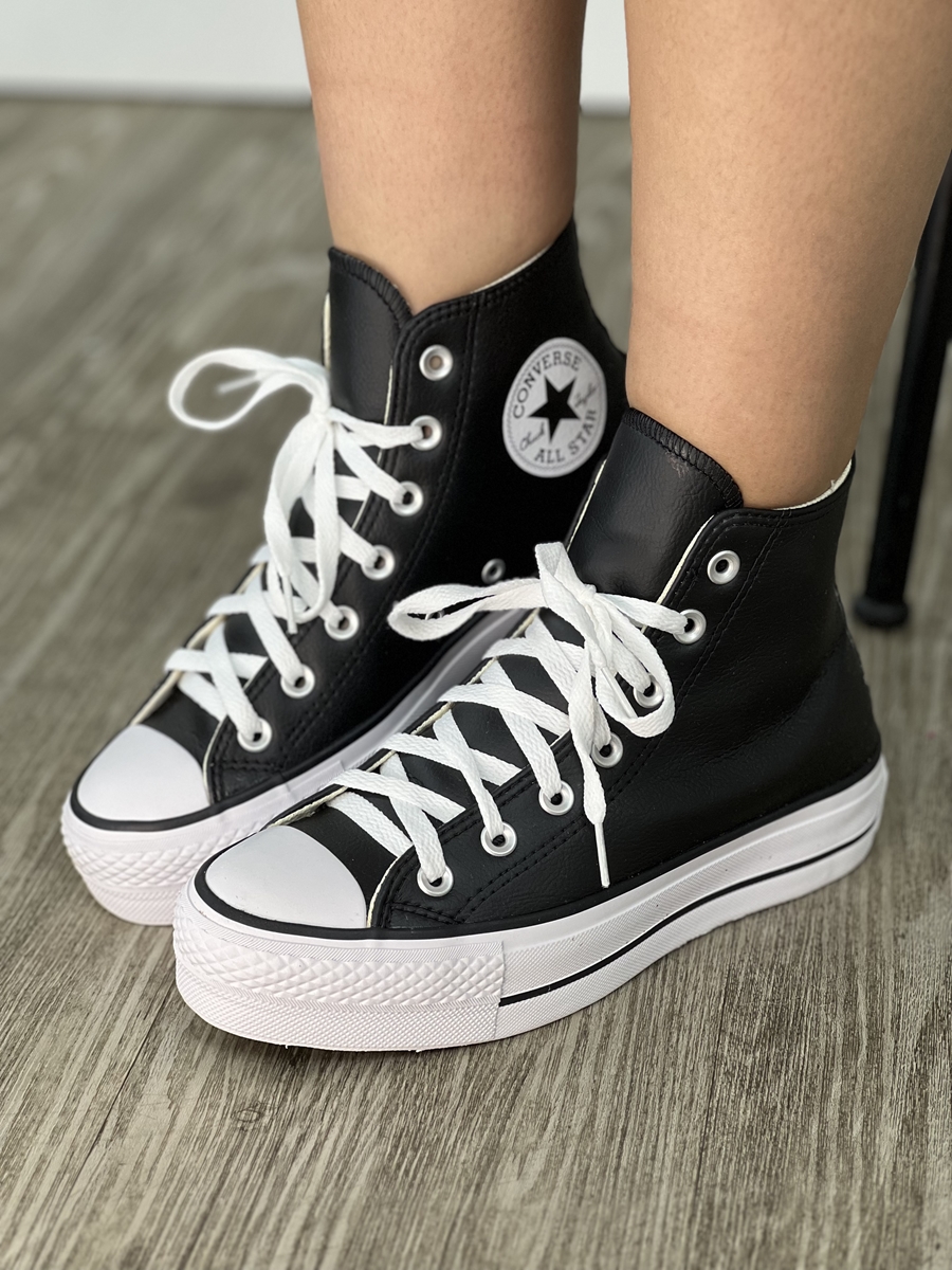 Tênis Chuck Taylor All Star Plataforma Bota Couro Converse - Tênis ...
